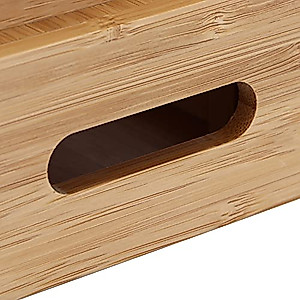 AUNMAS Charging Station Rack Valet Dock Organizer, Bamboo Wood Cell Phone Dock Portable Tablet Computer Organizer Storage Box for Home Office