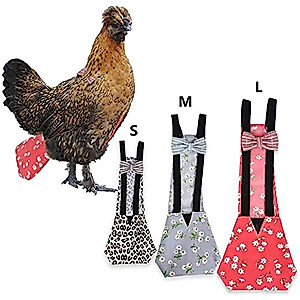 OCHSTIN Chicken Diaper Pet Diaper Nappy Poultry Cloth Bow Tie Washable Parrot Flight Suit for Goose Duck Hen Birds Poultry Small Animals Parakeet Cockatiel (M, Leopard)