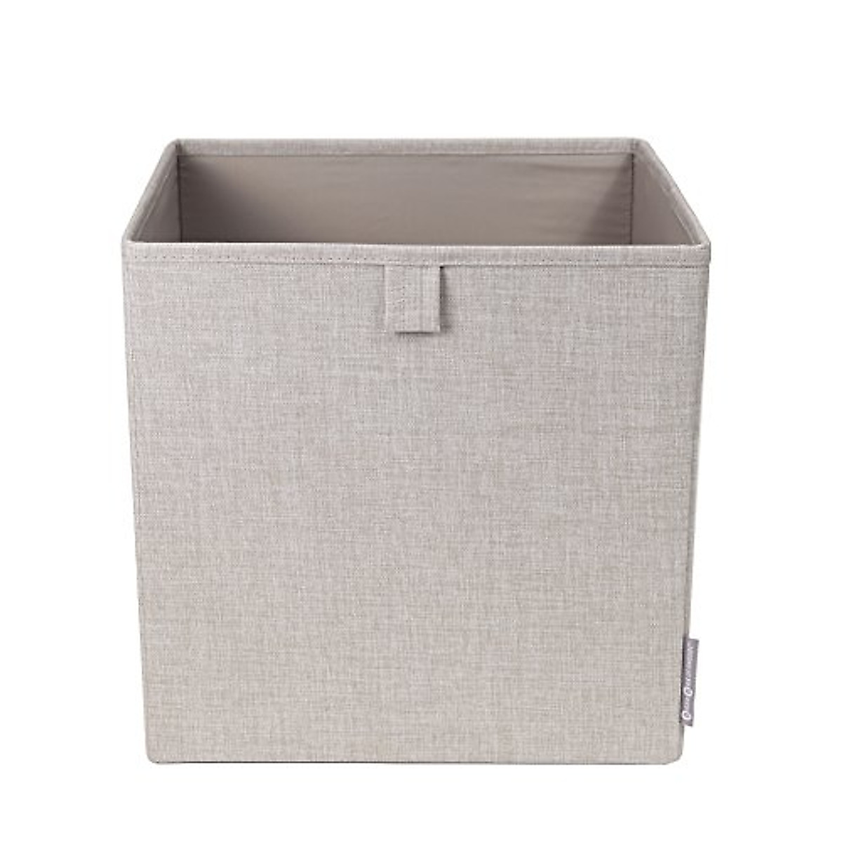 Bigso Soft Multi Purpose Foldable Cube Storage Box | Collapsible Fabric Storage Cube for Storage on Shelves | Polyester Fabric Foldable Storage Cube Organizer for Closet | 12.4’’x12.4’’x12.4’’ | Beige