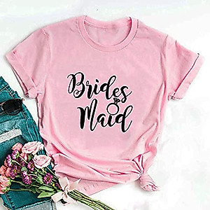 Bride and Bridesmaid T Shirt Bridal Party Bachelorette Party Bridesmaid Proposal Gift Team Bride Tribe I Do Crew Wedding (Medium, Pink Bridesmaid)