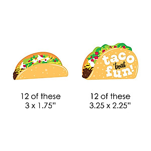 Big Dot of Happiness Taco ‘Bout Fun - Paper Straw Decor - Mexican Fiesta Striped Decorative Straws - Set of 24