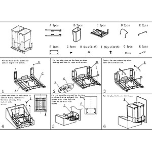 Duwee Under Counter Waste Bin Kicthen,Sliding Pull Out Waste Bin,Recycling Cupboard Cabinet Trash Can Dual Bin,Soft Close Waste Bins Kitchen Cabinet,35×2 Quart Total Capacity
