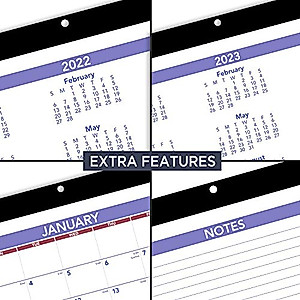 AT-A-GLANCE 2022 Wall & Desk Calendar by, 11" x 8", Small, with Clear Cover and Vinyl Holder (SK800)