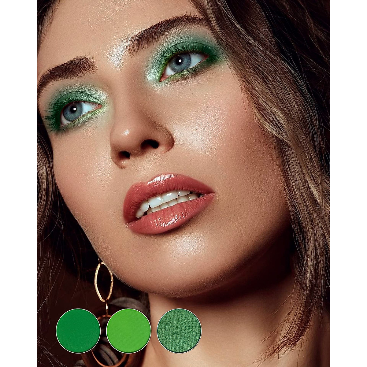 MAKI YIKA Green Eyeshadow Palette, 9 Color Green Eye Shadow Makeup Palette for Women, Matte Shimmer Glitter Eyeshadows Rich Pigmented & Ultra Blendable & Long Lasting (9color)