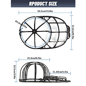 4 Pack Baseball Hat Washer Caps,Hat Cleaner Fit for Adult/Kid's Ball Hat Washer Frame Cage,Hat Protector Racks for Washing Machine（2 White 2 Black）