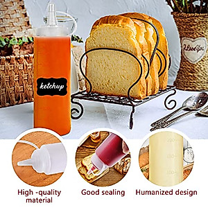 Hajoyful Squeeze Bottle Condiment Squeeze Bottles Plastic ketchup Squeeze Squirt bottle For Sauce,BBQ, Dressing, Paint, Workshop, Pancake Art Dispenser 8 pack 12 OZ