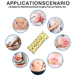 Mastectomy Pillow Hysterectomy Pillows C Section Recovery Must Haves Essentials Products Seat Belt Cushion Post Surgery Gifts for Women Breast Pillow Cushion with Insert Ice Pockets