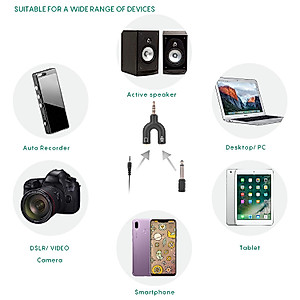 Wireless Instrument Microphone,UHF Clip Condenser Mic,for Horns,Trumpets,Clarinets, Saxophones, Cello, Computer, Phone, Speakers, Voice Amplifier 131ft Range, 1/8 and 1/4'' Port