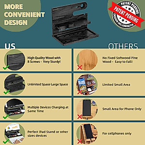 ZAPUVO Gifts for Dad Husband Men Christmas Xmas Birthday Ideas from Daughter Son Wife, Wood Phone Docking Station Nightstand Organizer, Unique Anniversary Stocking Stuffers for Him Boyfriend Gifts