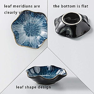 C&Xanadu Ring Holder, Leaf Shape Decorative Earring Stand, Jewelry Tray, Key Bowl, Trinket Dish for Women Birthday Gifts, Great Gifts for Friends, Leaf Blue