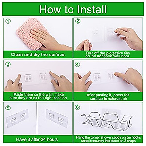 Diesisa Shower Shelves, 5 Pack Shower Organizer with Soap holder, No Drill Shower Shelf For Inside Shower With Adhesive Shower Caddy Organizers for Toilet Bathroom Dorm Kitchen