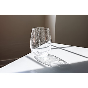 Abbott Collection Seeded Stemless Wine Glass-4.5" H
