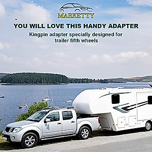 Gooseneck Ball Adapter - Fifth Wheel Kingpin to 2-5/16 Inch Gooseneck Ball Towing Receiver Adapter -Black