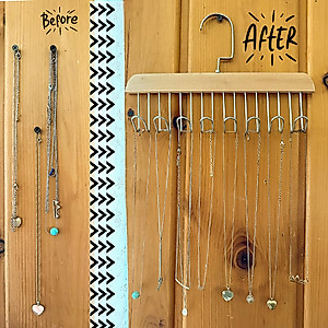 2 Pack Non-Slip Wooden Hanger for Closet, 360 Degree Space Saving Hanger, Organize and Storge Hanger with 8 Hooks, Bra Hanger, Tank top Hanger, Belt Hanger, Tie Hanger, Scarf Hanger, Lingerie Hanger