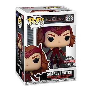 Marvel's WandaVision Scarlet Witch Flying Funko POP! Vinyl with a Funko Pop! Ecotek Box Protector