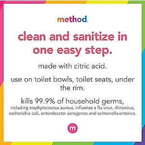 Method Antibacterial Toilet Bowl Cleaner, Spearmint, Kills 99.9% of Household Germs, 24 Fl Oz
