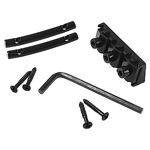 1Set Yootones Guitar Locking Nut & String Tension Bars String Retainers Compatible with Floyd Rose Tremolo Guitar Bridge (Black)