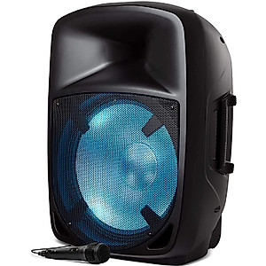 Ion Audio Pro Glow 1500 Portable Bluetooth Speaker - Complete High-Power Speaker System with Microphone & Party Light Effects (Renewed)