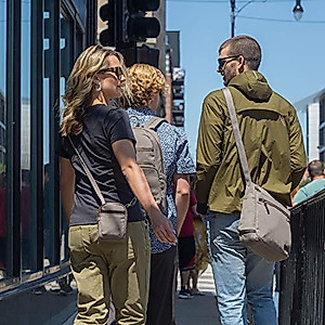 Travelon Anti-Theft Courier Mini Crossbody, Stone Gray, One Size