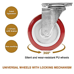 Yeeoy Steel Panel Truck with Swivel Casters and Wood End, Heavy Duty Panel Dolly Cart Drywall Sheet Cart with 3 Standard Upright, 1500 lbs Capacity Platform Truck Cart, 36" Length x 24" Width