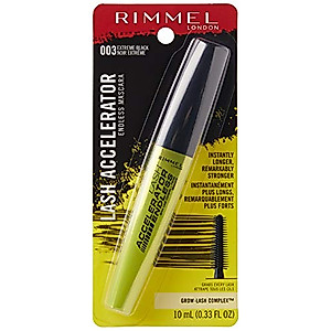 Rimmel London Lash Accelerator Endless Volume Mascara, Micro-Fiber Formula, No Clumps, Grow-Lash Complex, 003, Extreme Black, 0.33 oz