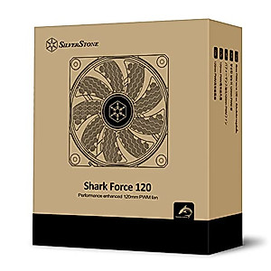 SilverStone Technology Shark Force 120 Performance Enhanced 120mm PWM Fan with Shark Skin Pattern Fan Blades, SST-SF120B, Black