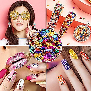 12 Box Crushed Glass Craft Glitter Fine for Resin Art, Small Broken Glass Pieces Irregular Metallic Crystal Chips Chunky Flakes Sequins for Nail Arts DIY Vase Filler Epoxy Jewelry Making Decoration