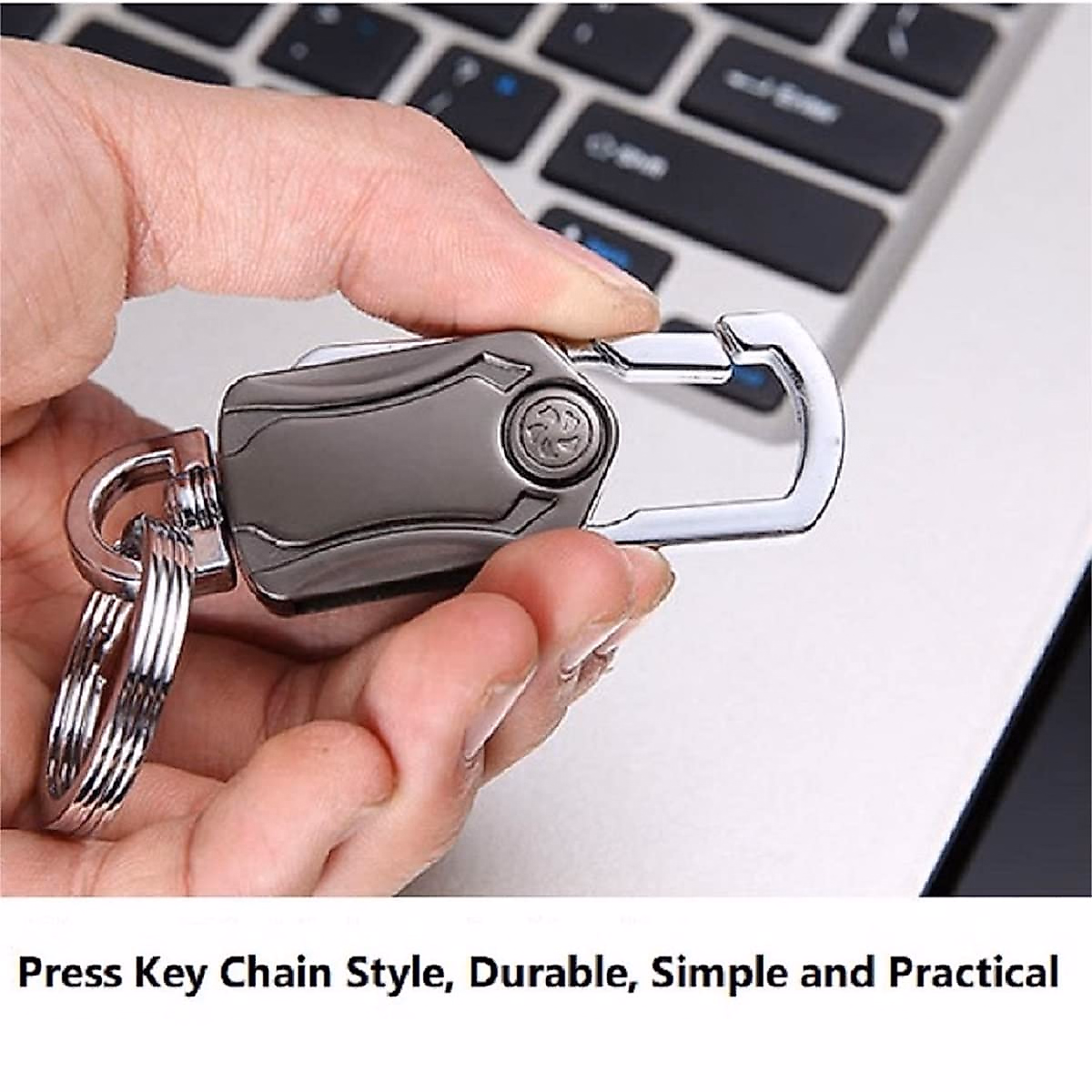 1Pc Multifunctional Heavy Duty Car Keychain Organizer, Key Holder with 2 Key Rings, Bottle Opener for Men and Women,Sliver-Grey color