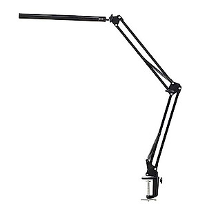 Knightsbrid LED Desk Lamp with Clamp,Adjustable Swing Arm Desk Lamp,Modern Architect Table Lamp for Study/Reading/Office/Work(Black)