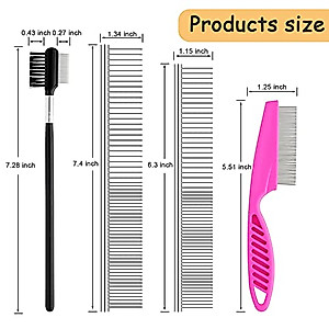 Dog Combs for Grooming, Fine Tooth Dog Eye Comb, Tear Stain Remover Comb for Small Dogs Cats Poodle(10 Pack)