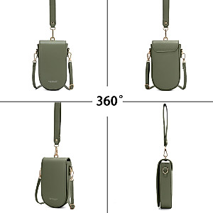 Sunwel Fashion Trendy Cell Phone Bag 5 Card Slots Mini Crossbody Bag Phone Purse Detachable Wristlet for Women Girls