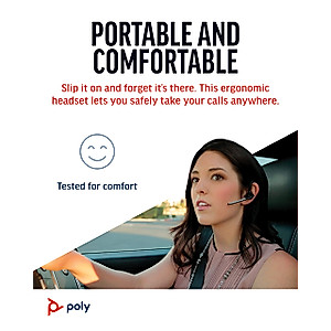 Poly Voyager Legend Wireless Headset (Plantronics) - Single-Ear Bluetooth w/Noise-Canceling Mic - Voice Controls - Mute & Volume Buttons - Ergonomic Design -Connect to Mobile/Tablet via Bluetooth -FFP