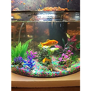 AWXZOM 13pcs Fish Tank Decorations, Aquarium Artificial Plastic Plants and Cave Rock Decor Set, Small to Large Aquarium Plants, Betta Fish Tank Accessories Aquarium Plants (style1)