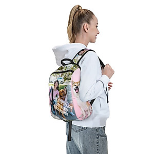 Wondfamiker Custom Casual-Lightweight Backpack Personalized-Travel Knapsack-Customized - Schoolbag Daypack Add Photo Text Shoulders (custom 2) Large