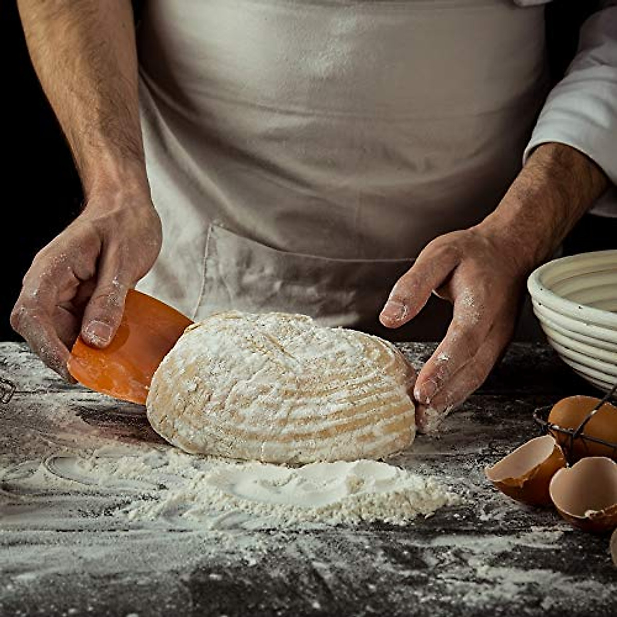 9 inch Round Bread Banneton Proofing Basket & Liner SUGUS HOUSE Brotform Dough Rising Rattan Handmade rattan bowl - Perfect For Artisan