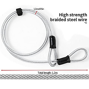 zxz Bike U Lock with Cable, Heavy Duty Bicycle Combination Secure U Locks, 14mm Shackle 12mm x1.2m Cable Anti Theft and Mounting Bracket, for Bikes Motorcycle etc