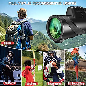 80X100 Monoculars for Adults High Power Monocular Telescope for Smartphone Wildlife Bird Watching Hunting Camping Travel Scenery with Smartphone Holder & Tripod