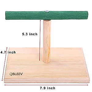 QBLEEV Small Bird Perch,Bird Play Stand,Portable Training Parrot Playstand, Bird Cage Toys for Cockatiels Conures Parakeet Finch Lovebirds