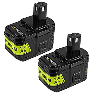 2 Pack Replacement Batteries for Ryobi 18-Volt Lithium Battery for Ryobi 18Volt ONE+ Cordless Power Tools P100 P102 P103 P105 P107 P108 P109 P122 for 18Volt Ryobi