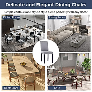 IULULU Dining Chairs Set of 4 Upholstered Linen High-Back, Grey