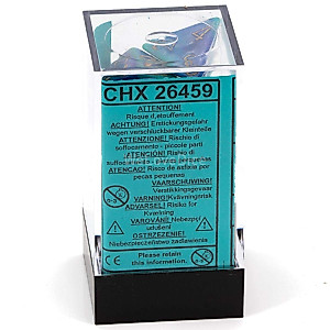 Chessex CHX26459 Dice-Gemini Blue-Teal/Gold Set