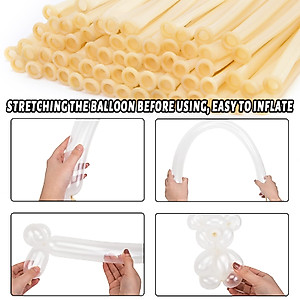 LovesTown Clear 260 Balloons, 150PCS Long Skinny Balloons Twisting Animal Balloons for Birthday Party Wedding Festival Decoration Magic Show