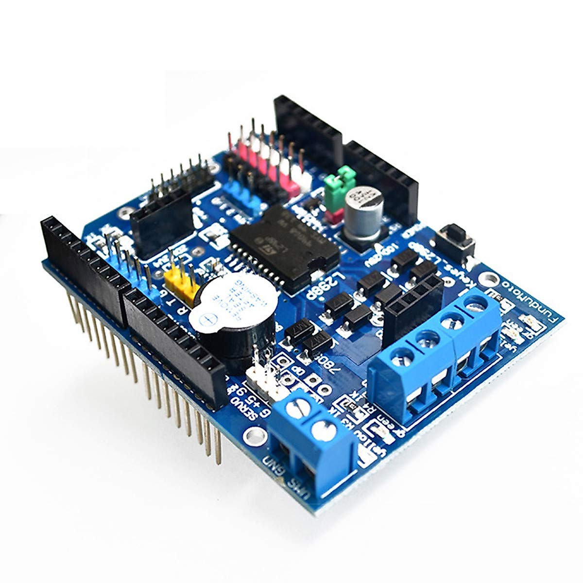 FainWan L298P DC Motor Drive Module L298P DC Motor Drive Shield H-Bridge Drive Expansion Board High-Power DC Stepper Motor Controller Compatible with Ar-duino