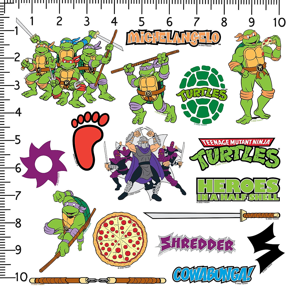 Teenage Mutant Ninja Turtles TMNT Variety Mix 50ct Vinyl Large Deluxe Stickers Variety Pack - Laptop, Water Bottle, Scrapbooking, Tablet, Skateboard, Indoor/Outdoor