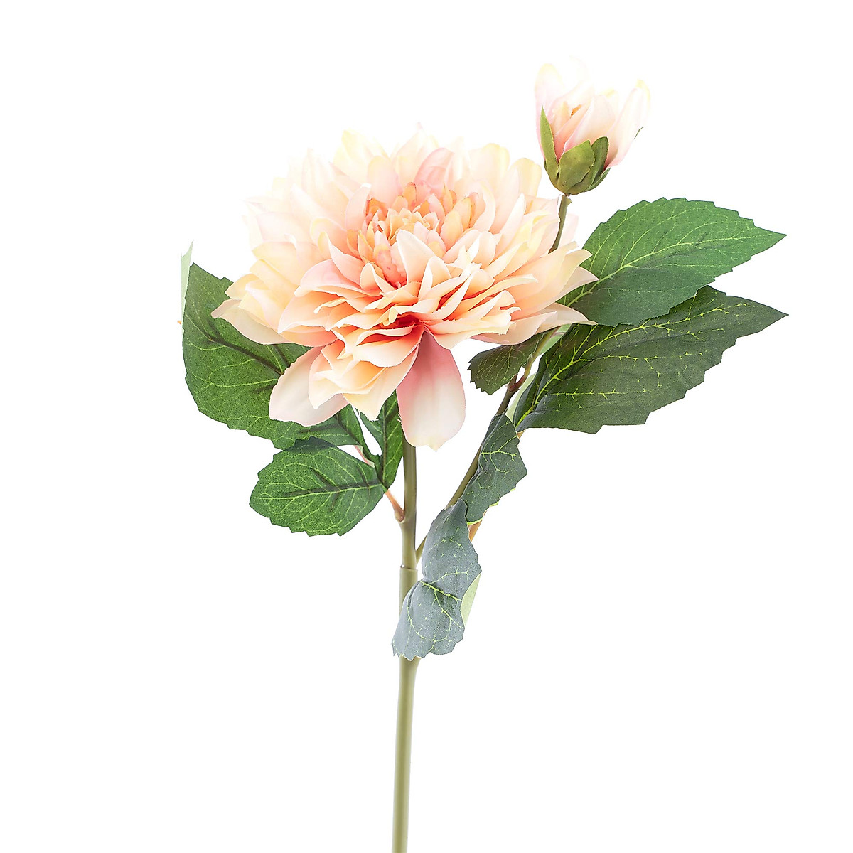 ELITE FLORAL (4 Pack 23" Artificial Dahlia Flowers Faux Dahlia Stem (Blush), Long Artificial Silk Flowers Realistic Fake Flowers for Wedding, Home Garden, Dining Table Decor, DIY