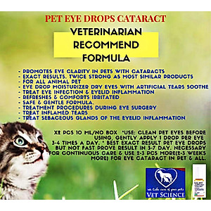 Kary Uni X2 Pcs 10 Ml Best Pet Eye Drop Cataracts Treat Eye Infection Inflammation Safe & Gentle Formula - All Animals Dog Cats Pet Eye Care