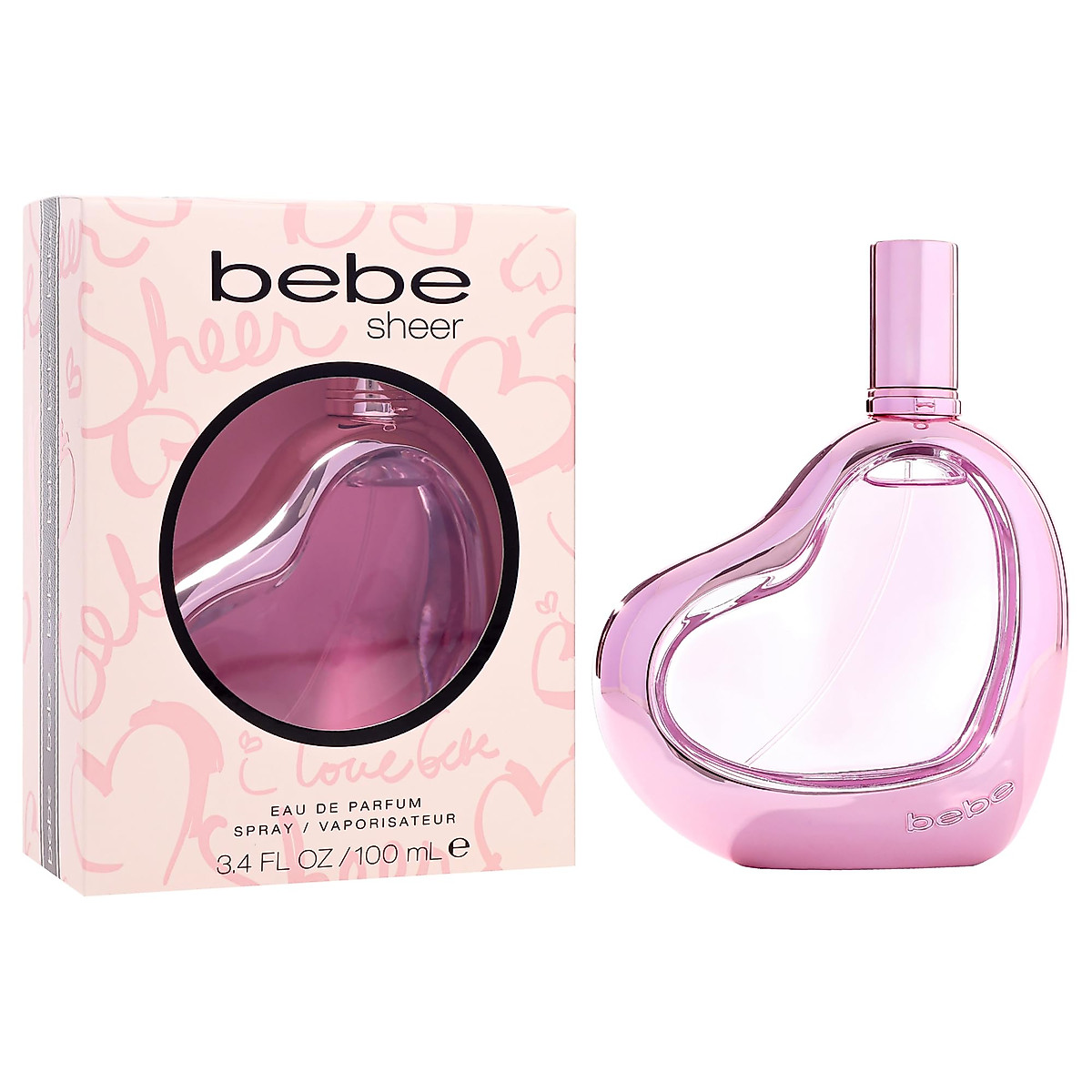 Bebe Sheer Elegant Women's Fragrance - Amber Floral Fragrance with Citrus Cocktail, Pink Peony, and Sandalwood Notes - 3.4 oz EDP Spray