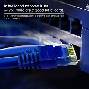 GearIT Cat 6 Ethernet Cable (100-Pack 1 Foot) Cat6 Network Patch, 10Gbps, RJ45, Snagless Cord, Gold-Plated Connectors, Internet for PC, TV, Tablet, Router, Printer, Servers, IT Data Center - Black