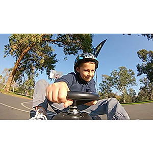 Razor Crazy Cart Shift for Kids Ages 6+ (Low Speed) 8+ (High Speed) - 12V Electric Drifting Go Kart for Kids - High/Low Speed Switch and Simplified Drifting System, for Riders up to 120 lbs,Black/Blue