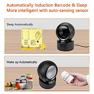 NetumScan Automatic Omnidirectional Desktop Barcode Scanner, Hands-Free USB Wired QR Barcode Reader, 1D 2D Bar Code Image Sensing for Warehouse, Supermarket, Retail Store, Bookstore Pos System